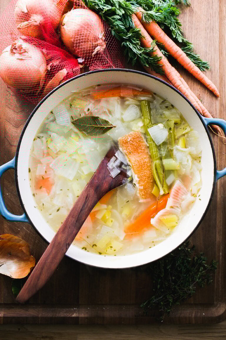 Homemade Italian-Style Vegetable Stock - The Clever Carrot
